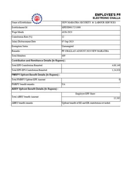 Pf Ecr Aug 2023 New Maratha Pdf