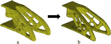 A Raw Voxel Topology Of The Half Mbb Beam After Optimization Script B