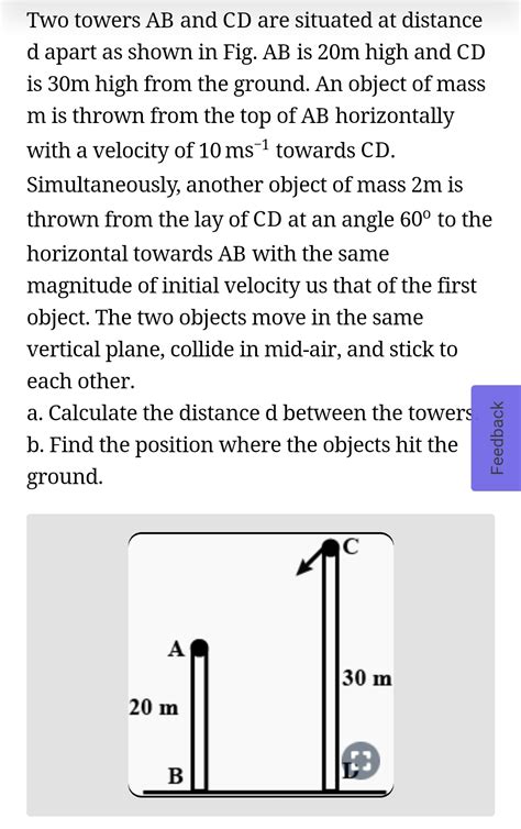 Two Tower Problem Physics Notes Teachmint