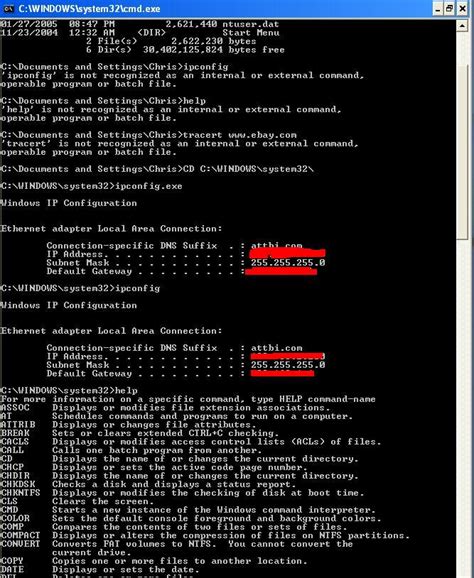 unrecognized ipconfig command in cmd prompt windows xp msfn