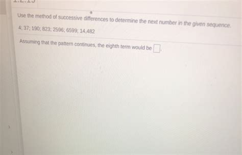 Solved Use The Method Of Successive Differences To Determine