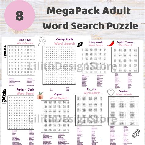 Boob Vagina Penis Femdom Word Search Puzzle Games Adult Word Search Date Night Puzzles