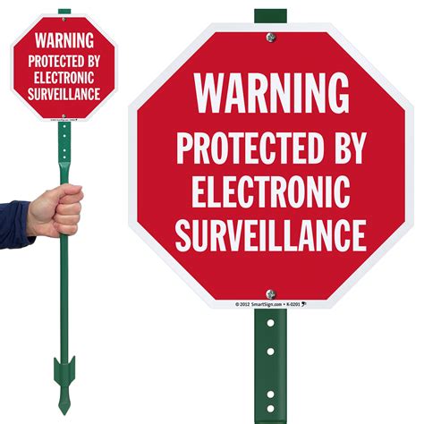 Protected By Electronic Surveillance Sign And Stake Kit Sku K 0201