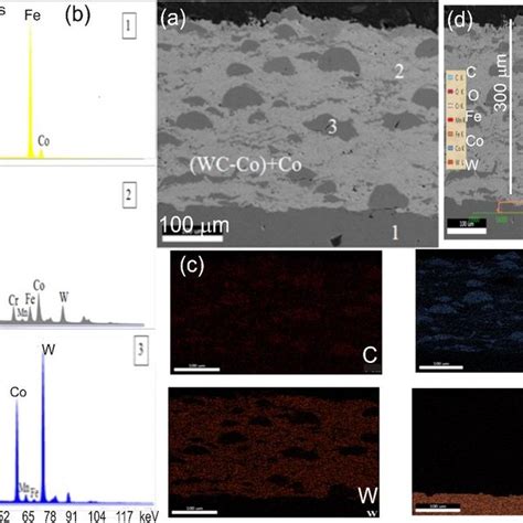 a scanning micrographs of the composite coating wc co co deposited