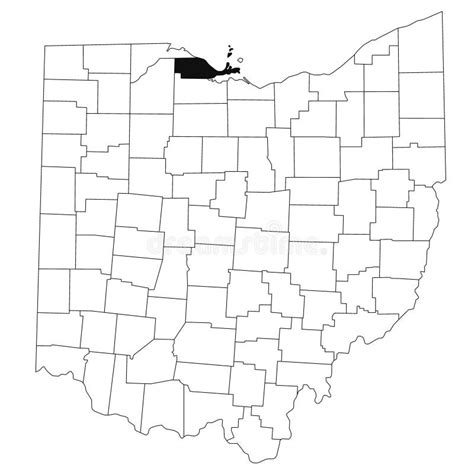 Map Of Ottawa County In Ohio State On White Background Single County