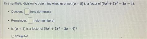 solved use synthetic division to determine whether or not