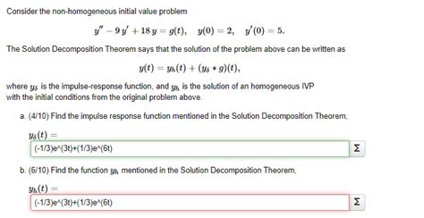 Solved Consider the non-homogeneous initial value problem y" | Chegg.com