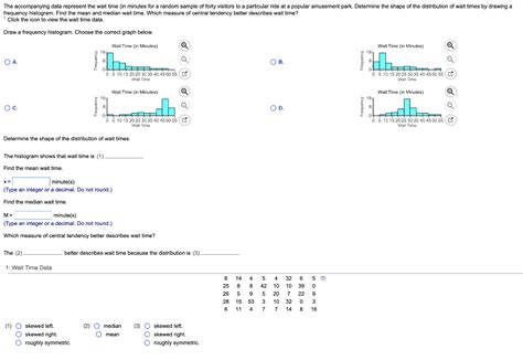 solved the accompanying data represent the wait time in