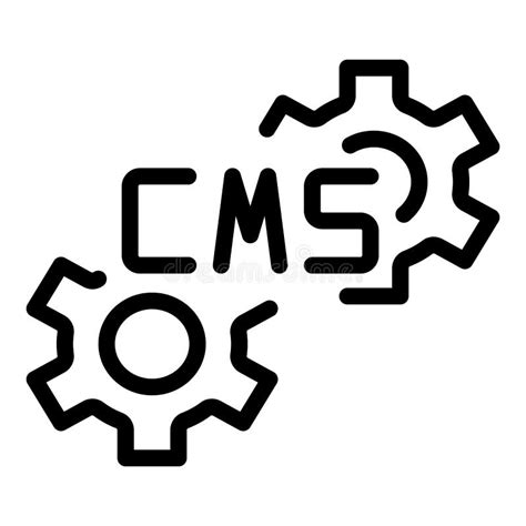 cms system icon outline vector html design stock vector illustration
