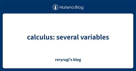calculus several variables reryrugi s blog