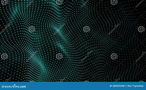 Digital Wave With Many Dots Abstract Backdrop Of Dynamic Wave Technology Or Science Banner 3d