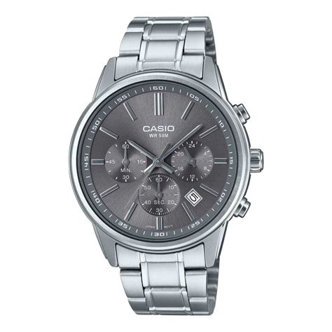 Casio Standard Analog Chronograph Stainless Steel Mtp E515d Watch Mtp E515d 1 Mtp E515d 8 Mtp