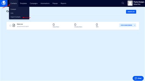 Importing Contacts To A List Flashyapp