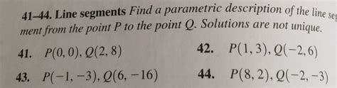 solved line segments find a parametric description of the