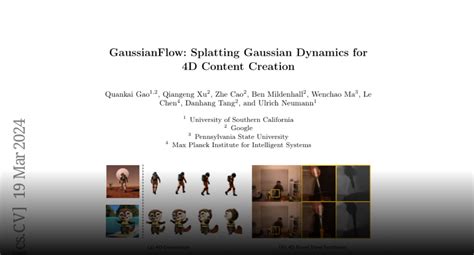 Paper Page Gaussianflow Splatting Gaussian Dynamics For 4d Content