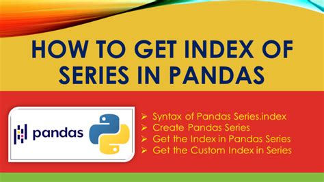 How To Get Index Of Series In Pandas Spark By Examples