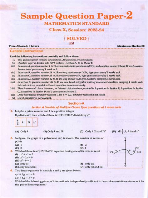 Sample Paper Maths Pdf