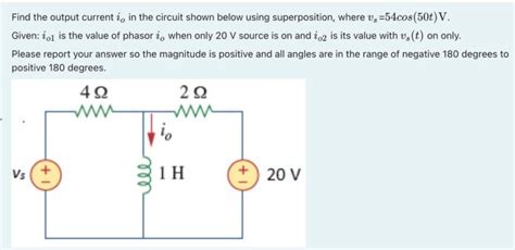 Solved Find The Output Current Io In The Circuit Shown Below