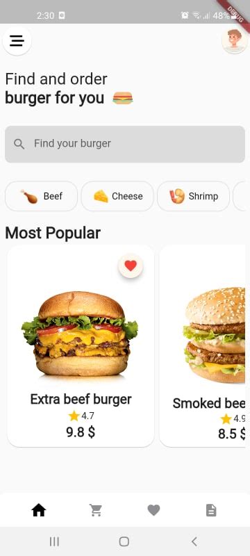 Burger Restaurant App Ui For Flutter