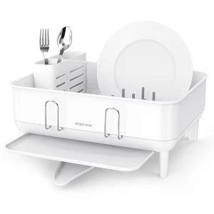 Simplehuman Compact Kitchen Dish Drying Rack With Swivel Spout