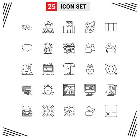 User Interface Pack Of 25 Basic Lines Of Wedding Sharing Team Love