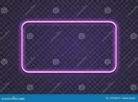 Neon Rectangle Glow Frame Border Glossy Rectangle On Wall Vector