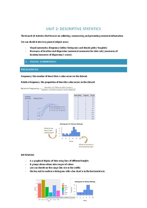 unit 2 trabajo apuntes unit 2 descriptive statistics the branch of statistics that focuses