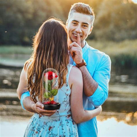 Вічна троянда в колбі з Led підсвічуванням одинарна 22см романтичний світлодіодний нічник