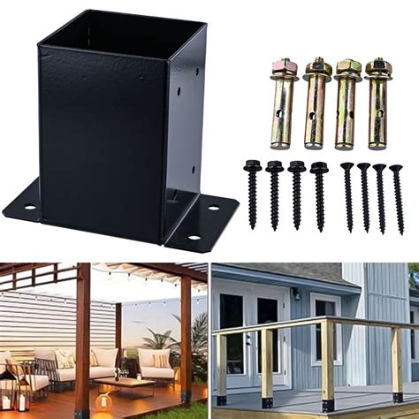 Llma 4x4 Wood Post Base Brackets Heavy Duty Anchor For Pavilion Deck