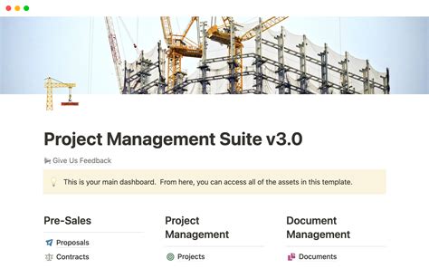 contractor project management suite v3 0 notion template