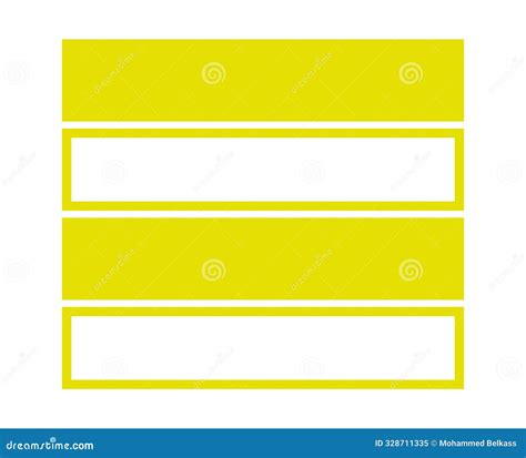 Rectangle Geometric Outline And Shape Collection Yellow Stock Vector Illustration Of Retro