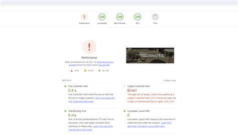 fixing the no lcp error in lighthouse renaissance design