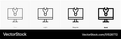 Fix Icon Thin Light Regular And Bold Style Design Vector Image