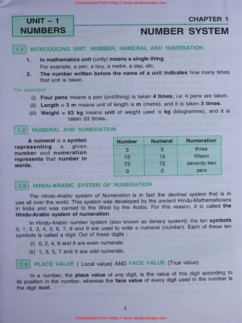 Icse Class 6 Maths Chapter 01 Number System Pdf