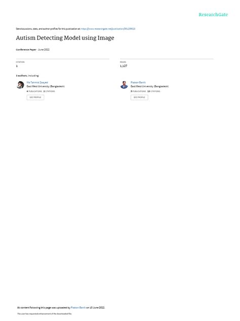 Autism Detecting Model Using Image Pdf Deep Learning Autism Spectrum