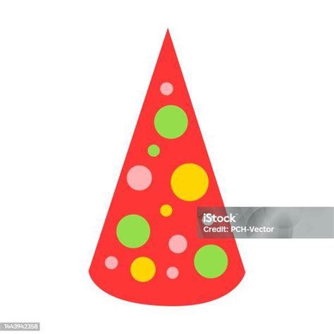 귀여운 빨간 축제 콘 생일 파티 요소 벡터 일러스트 케이크 컵케이크 색종이 풍선 흰색 배경에 격리된 아이들을 위한 선물 0명에 대한 스톡 벡터 아트 및 기타 이미지 Istock