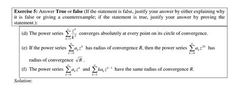 Solved Exercise 5 Answer True Or False If The Statement Is