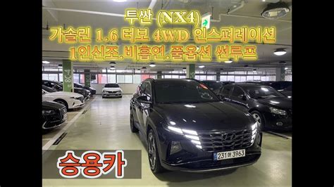 승용카 직접 매입한 1인신조 무사고 4wd 차량 패밀리suv 소개드려요 Youtube