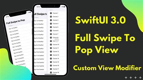 SwiftUI 3 0 Full Swipe To Pop View Custom View Modifier Builder