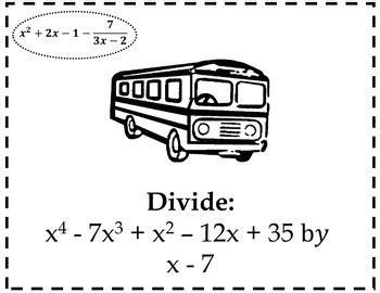 Dividing Polynomials Activity Long Division Of Polynomials Synthetic Division