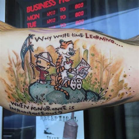 70 Calvin And Hobbes Tattoo Designs For Men