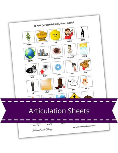 Vocalic R ɝ Stressed Er Sound Speech Therapy Articulation Worksheets Speech Therapy
