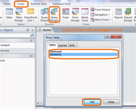 membuat query di ms access belajar bersama