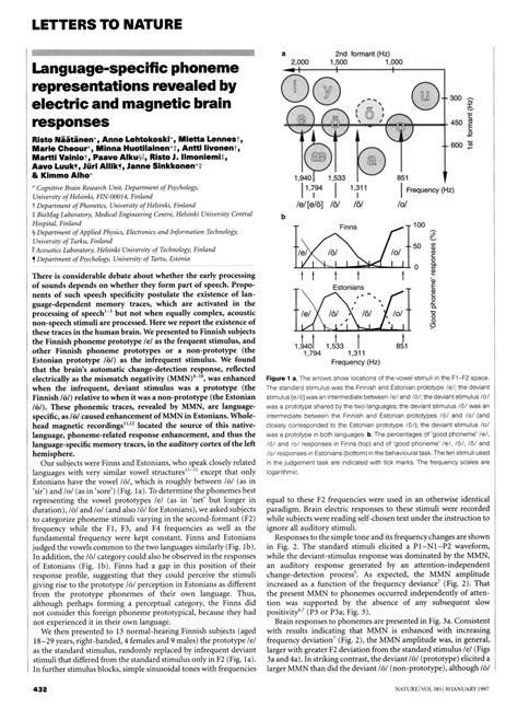 Pdf Language Specific Phoneme Representations Revealed By Electric