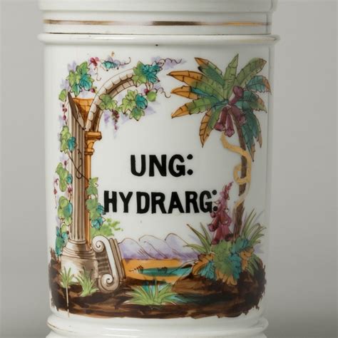 A Large Pair Of Paris Porcelain Apothecary Jars Bada