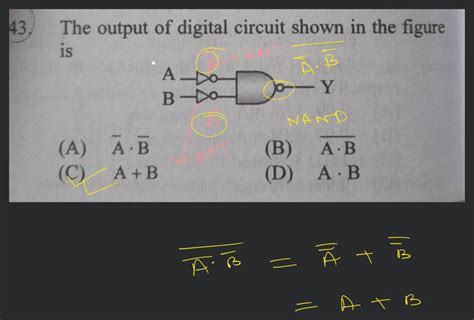 The Output Of Digital Circuit Shown In The Figure Is A Overline Mathr