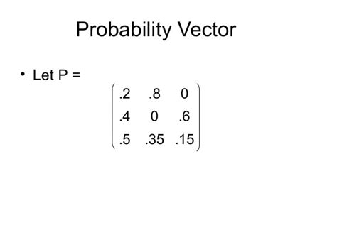 Probability Vector At Collection Of Probability