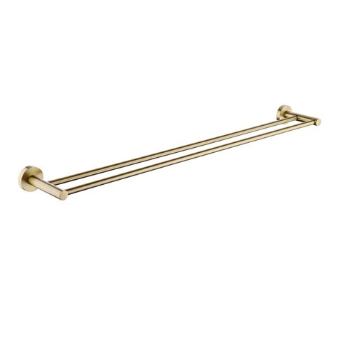 Pentro Brushed Yellow Gold Double Towel Rail 790mm Blue Bathware