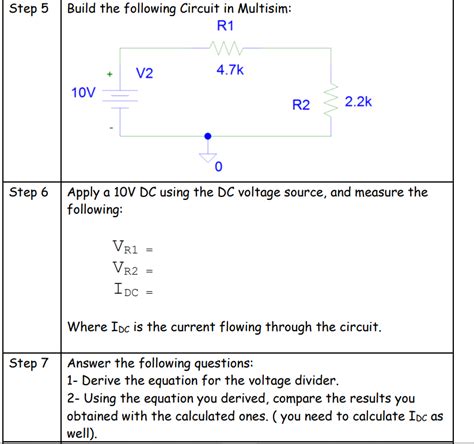 [solved] step 5 build the following circuit in multisim r1 w v2 4