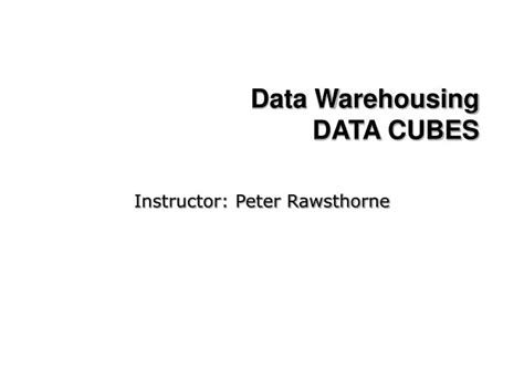 Ppt Data Warehousing Data Cubes Powerpoint Presentation Free
